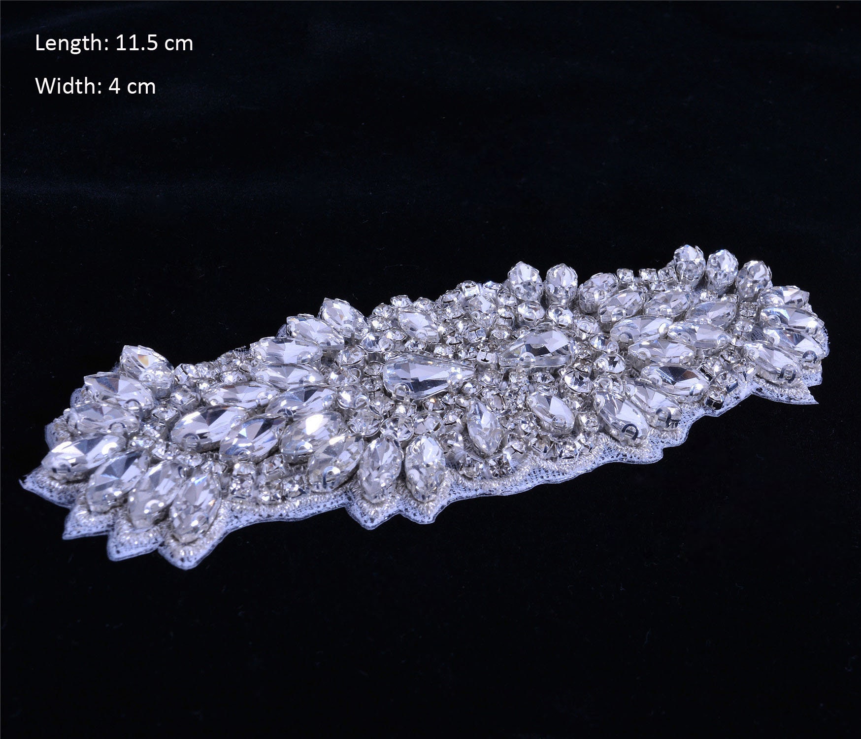 Pearl Silver Crystal Rhinestone Applique Diamante Appliques | Etsy