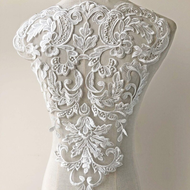 Floral Embroidery Lace Applique Flower Bodice Lace Patch - Etsy