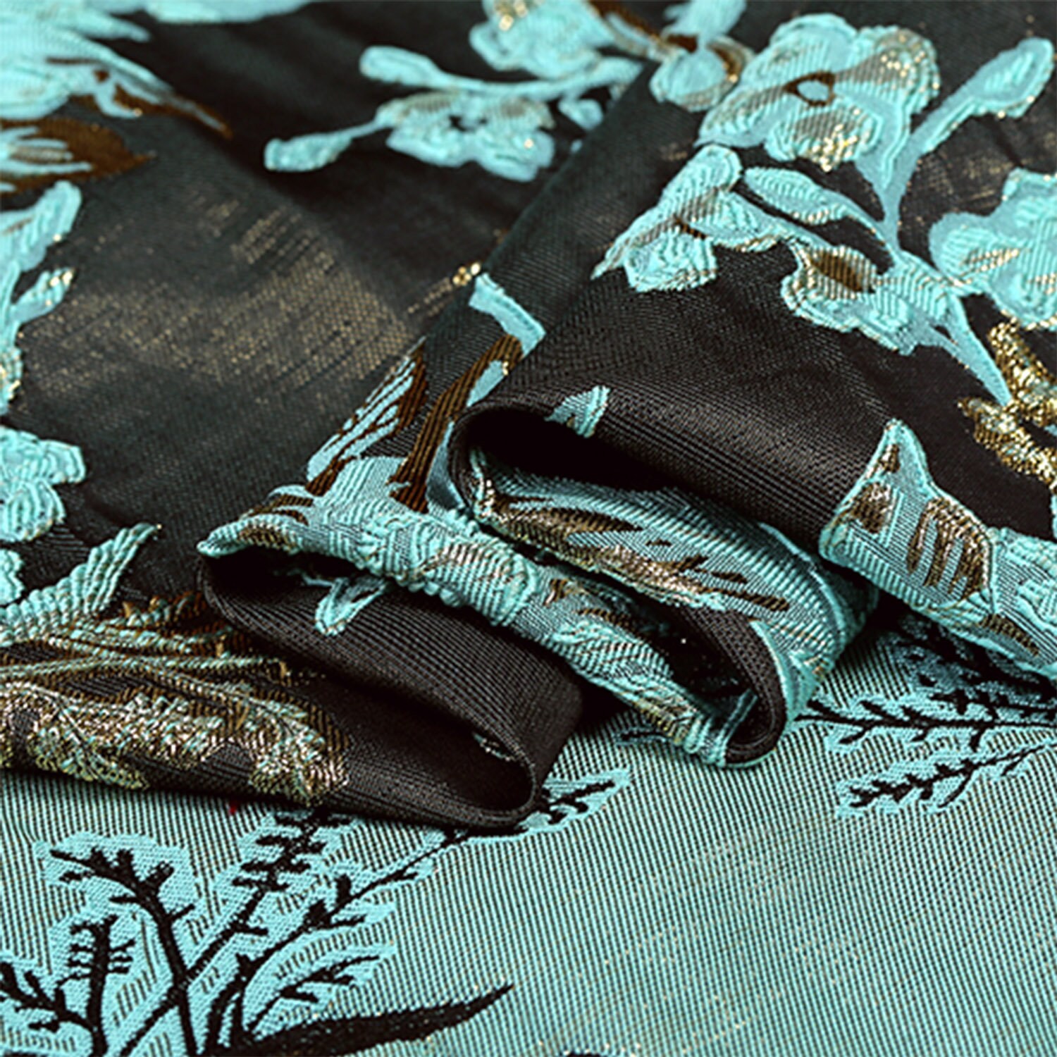 High-end Green Cool Color Floral Fabric Polyeter Cotton | Etsy