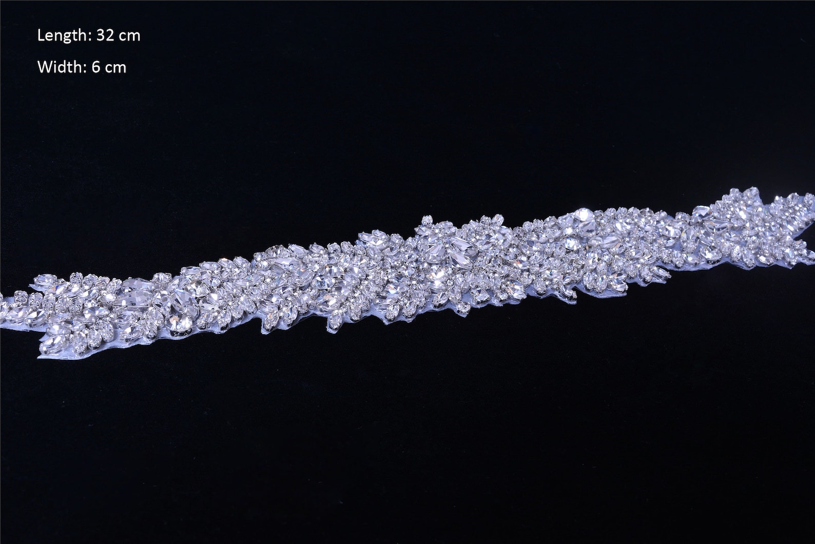 Bridal Crystal Rhinestone Applique Diamante Appliques Sash - Etsy