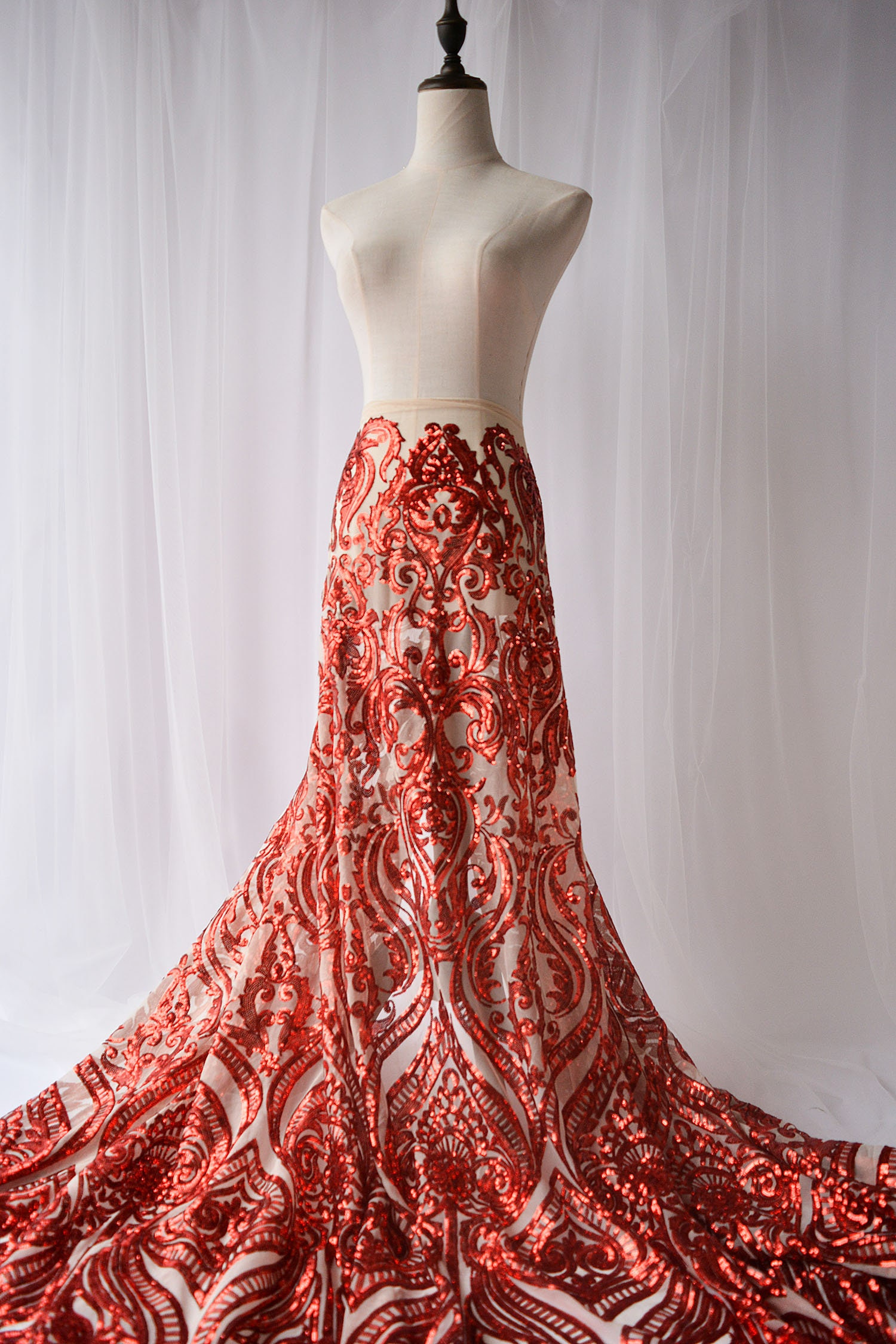 Sequin Lace Fabric Embroidery Fabrics DIY Wedding Bridal Full | Etsy