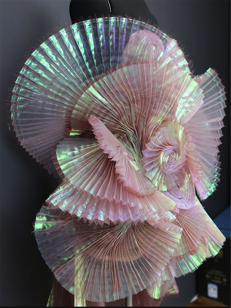 Organ Pleated Lace Fabric Folded Trimming Mesh for Bridal Dress Girl ...