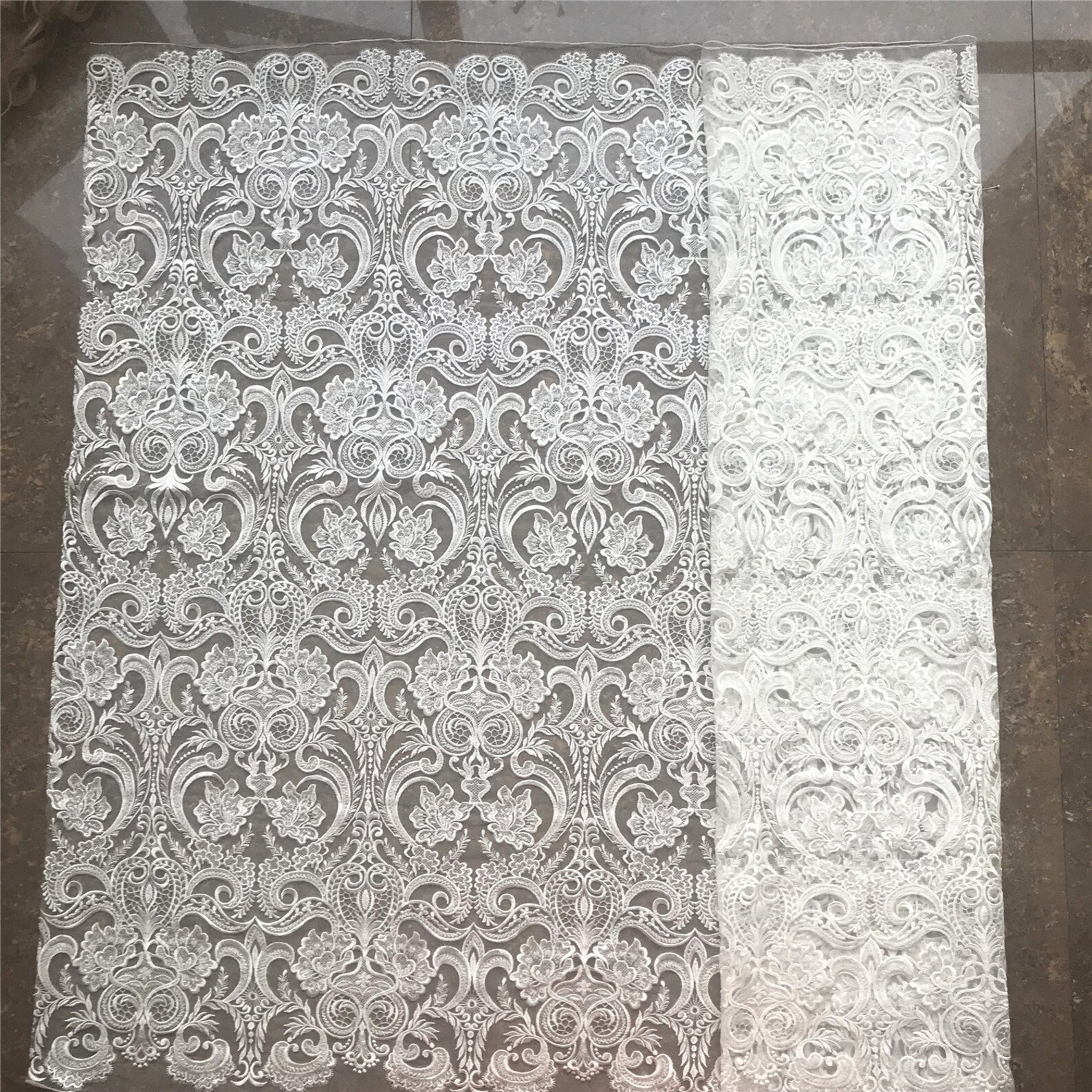 Luxury Embroidery Floral Beaded Bridal Lace Fabric Prom Dress | Etsy