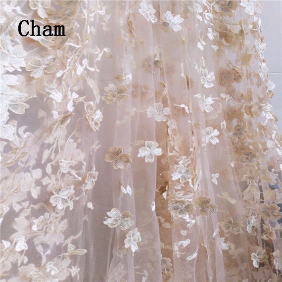 Multi Color Elegant Embroidery Lace Fabric Mesh Materials 3D | Etsy