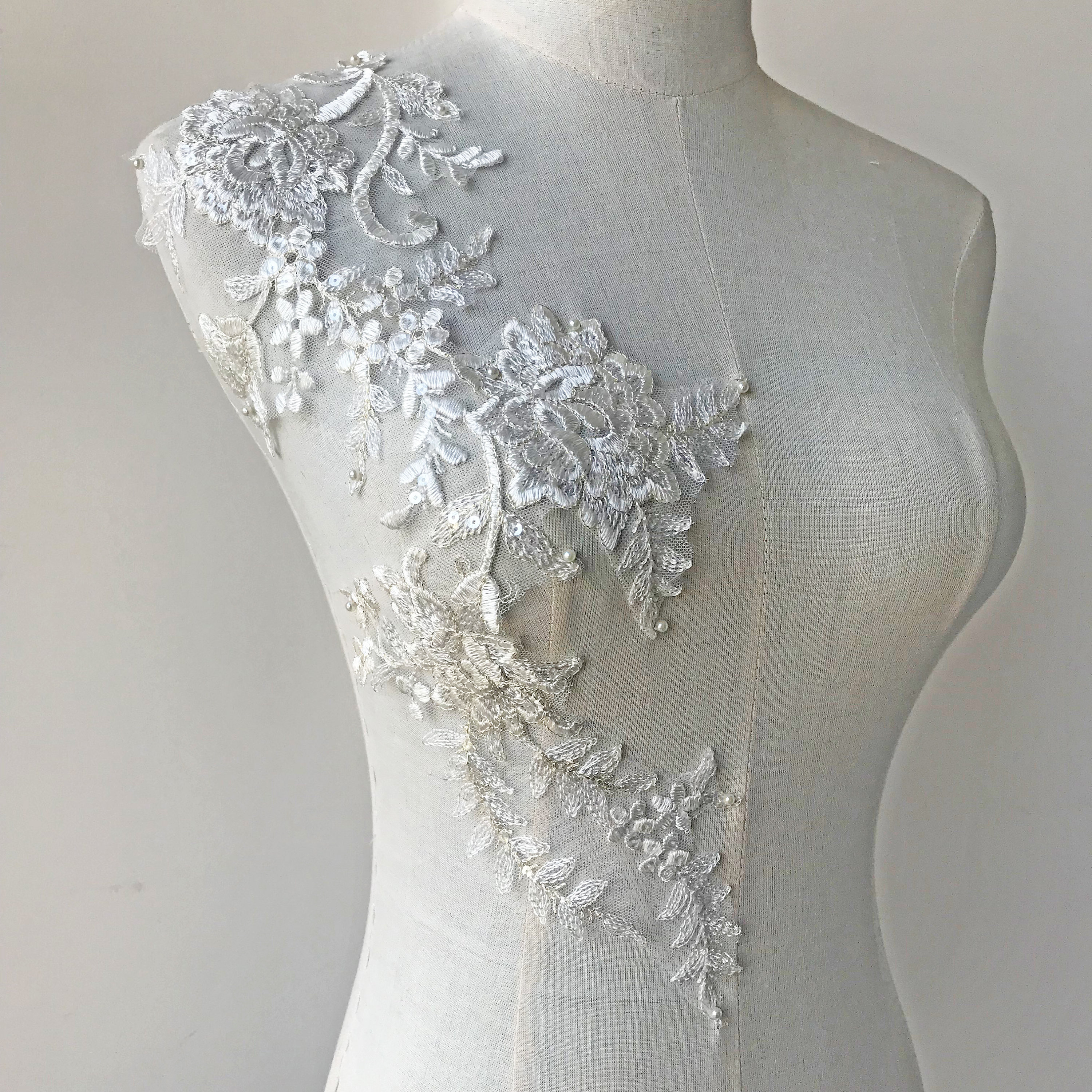 Vintage Off White Floral Lace Applique Motif Trims Materials | Etsy