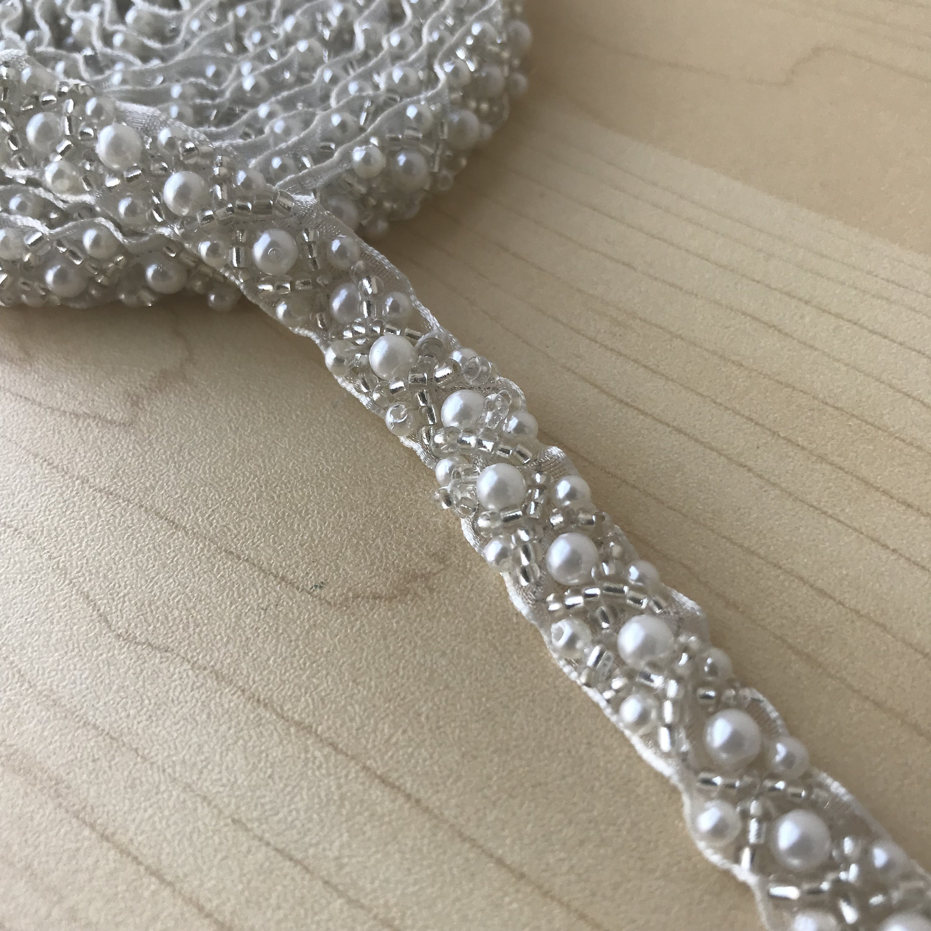 1 Yard Pearl Beaded Trim Wedding Trim Jewelry Trim Wedding | Etsy