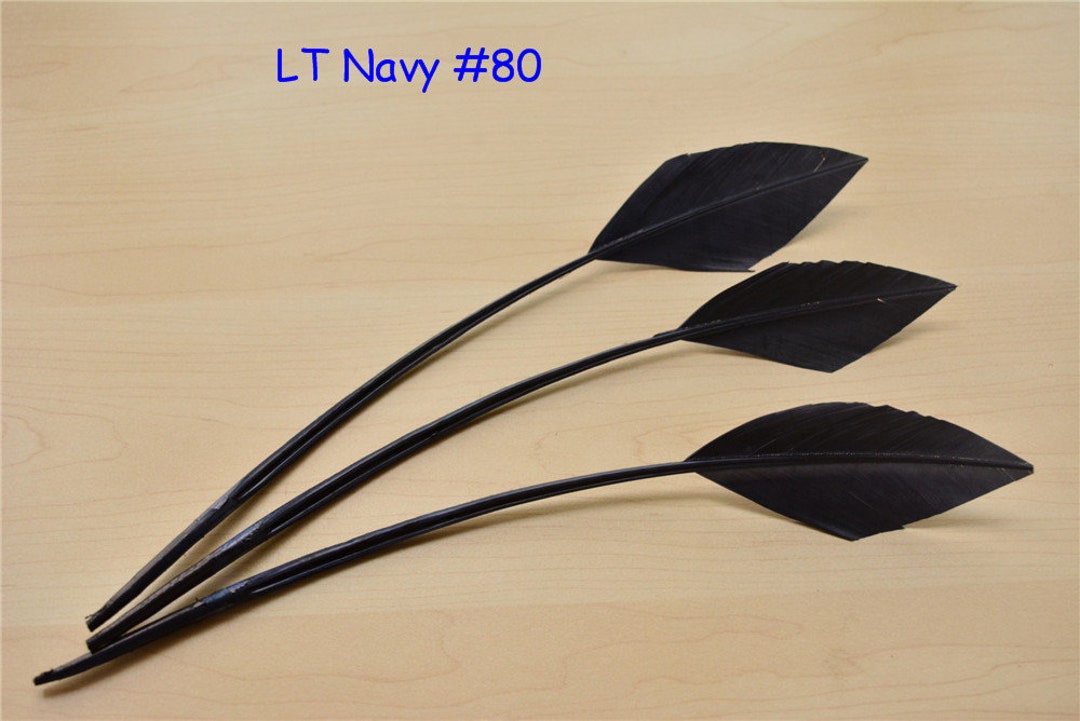 LT Navy Natural Arrowhead Turkey Quill Feather for Millinery Hats ...