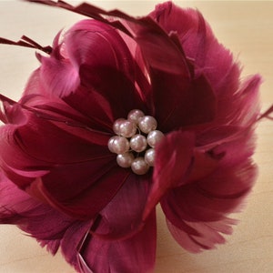 Customized Feather Flower Bouquet Pearly Faux Flowers Millinery Goose ...