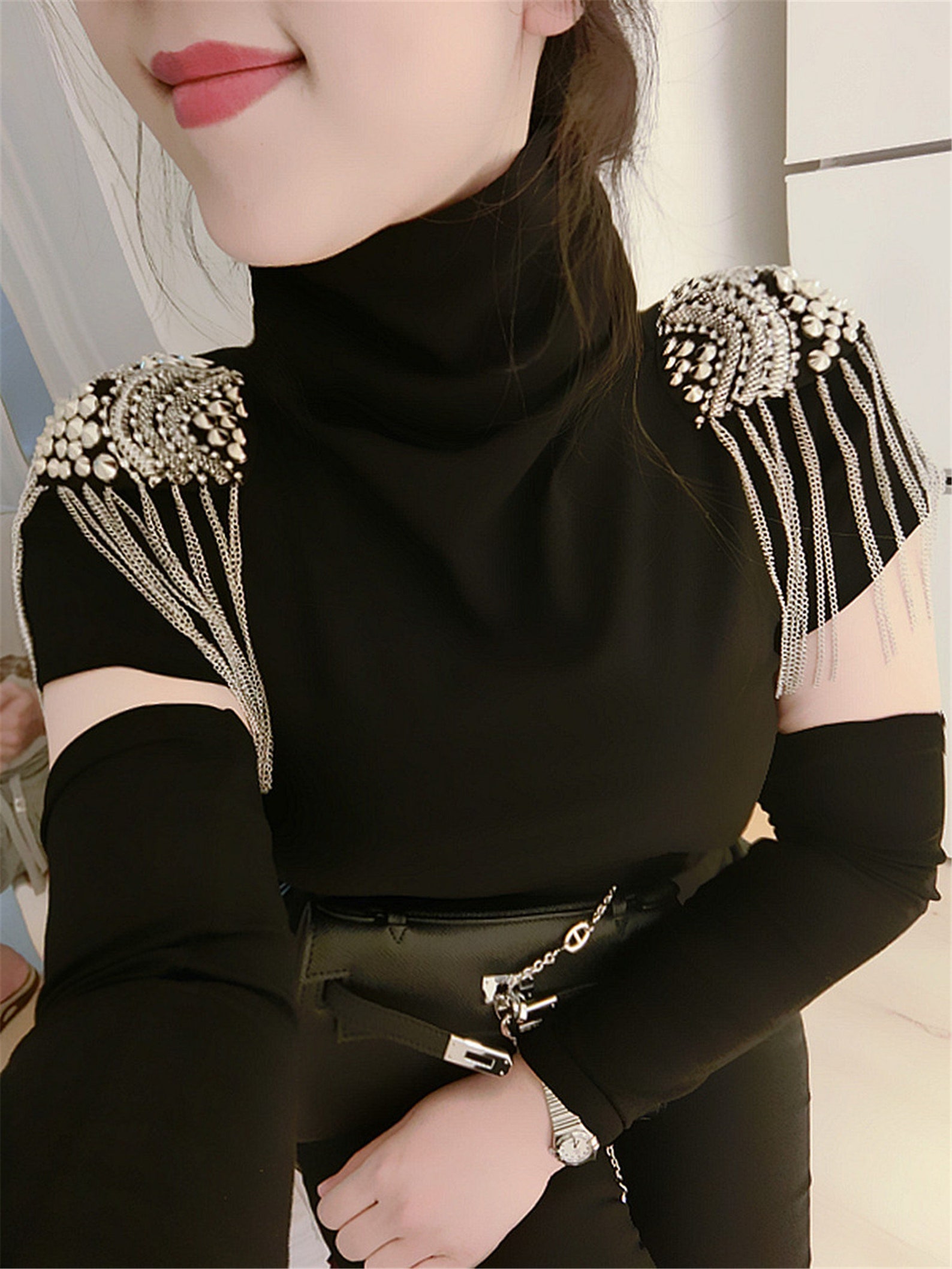 Shoulder Patches Tassel Chain Suit Crystal Epaulet Fringe | Etsy