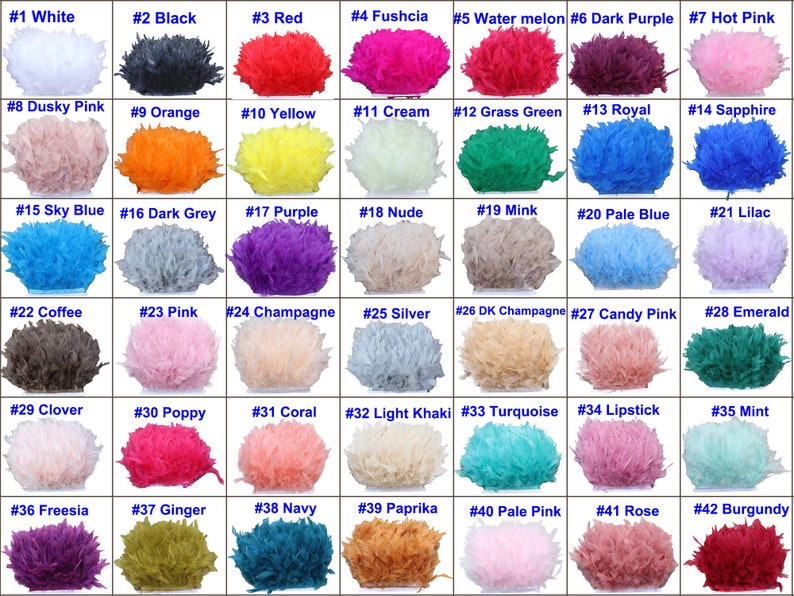 43 Colors Natural Turkey Feather Fringe Trimming Tassels for - Etsy