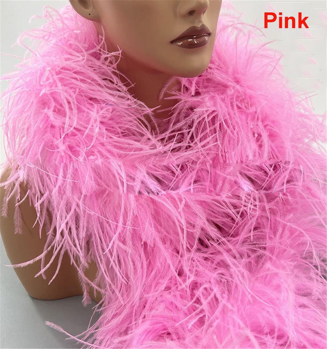 5 Ply 2 Meters Fluffy Ostrich Feathers Boa Trim for Costumes Performers ...