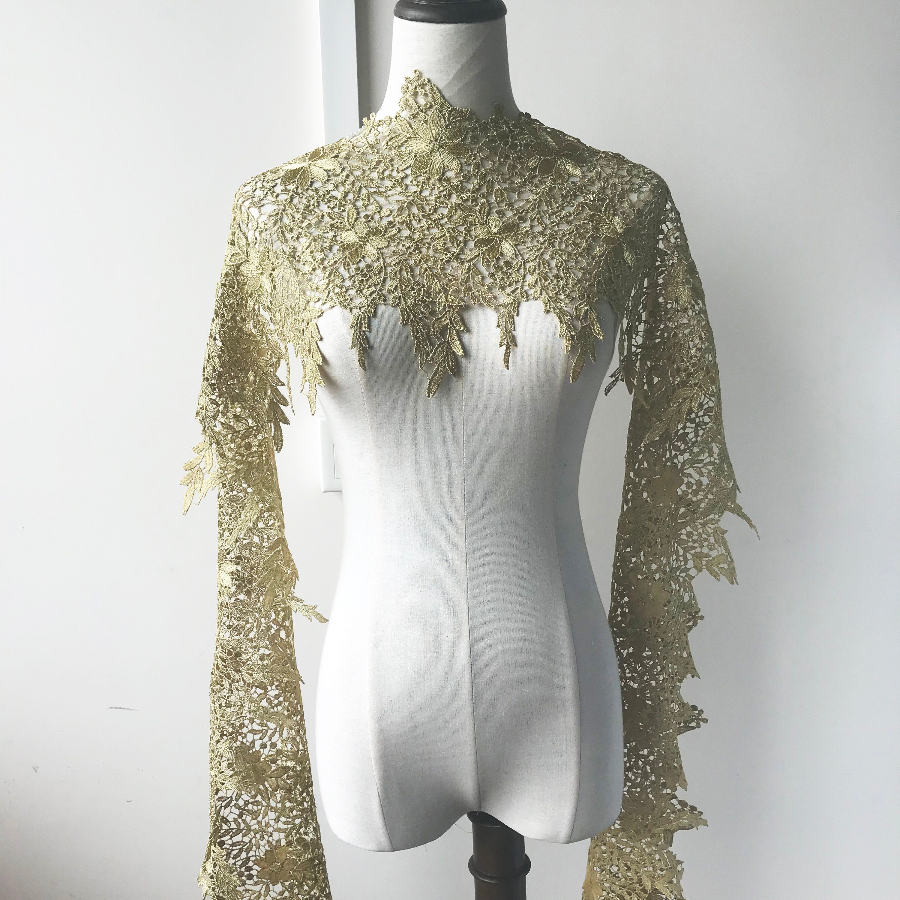 Gold Lace Trim Embroidered Corded Lace Edging Trimmings Lace | Etsy