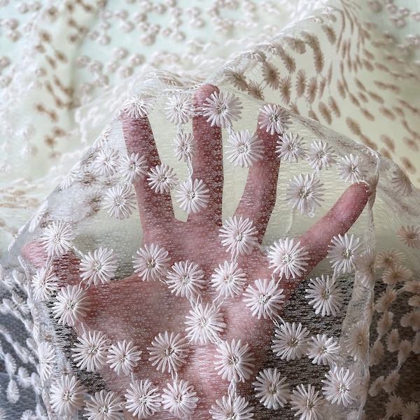Daisy Lace Fabric - Etsy UK