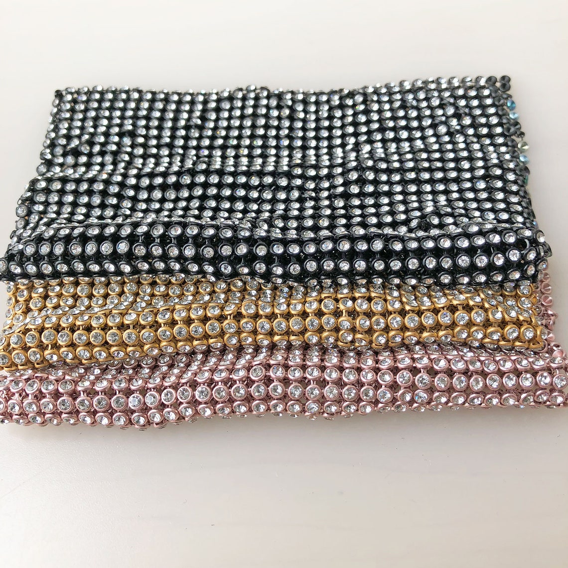 Sparkling Rhinestone Sheet Fabric Diamante Wrap Ribbon Crystal - Etsy