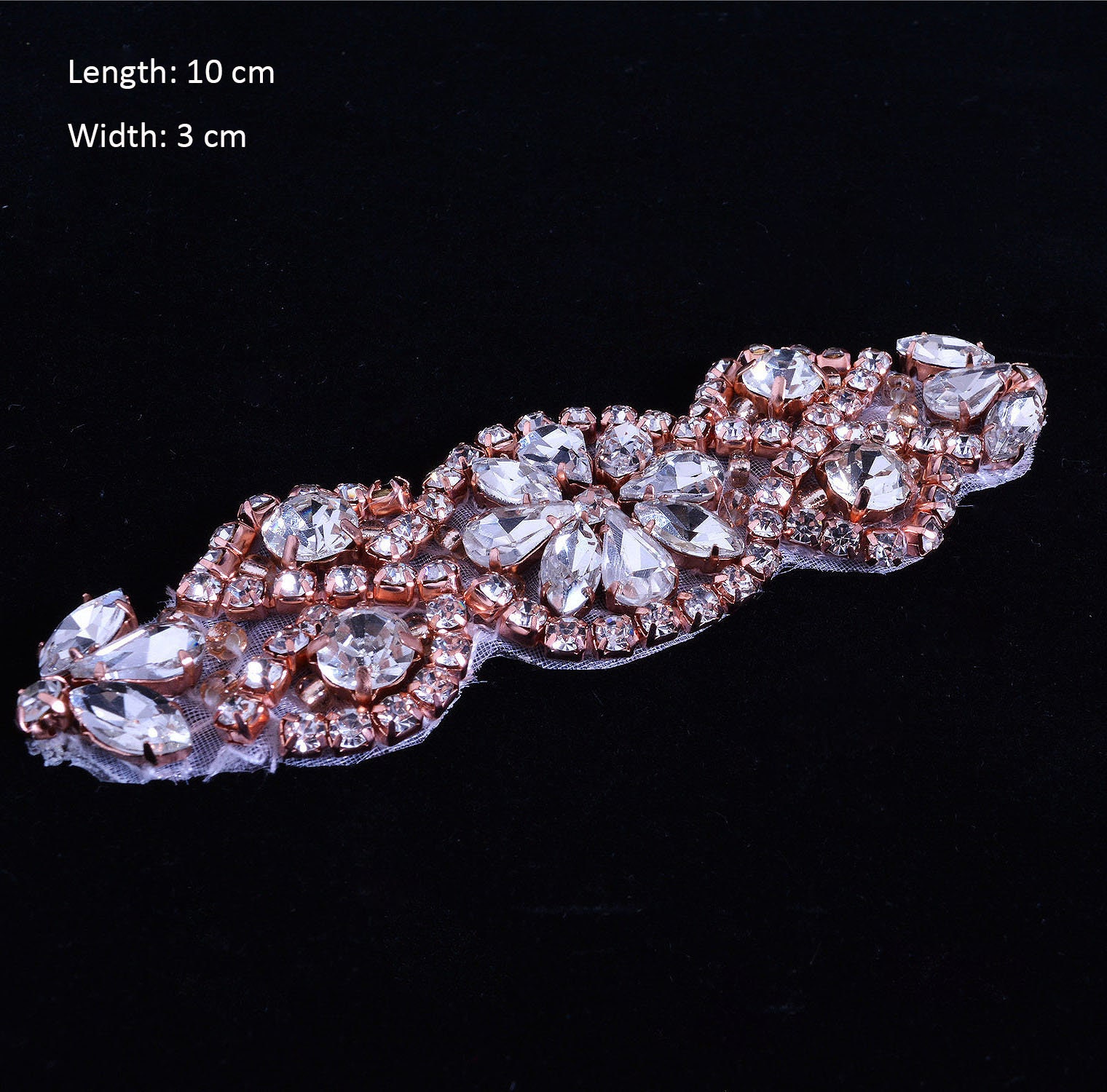 Rose Gold Crystal Rhinestone Applique Diamante Appliques Sash - Etsy