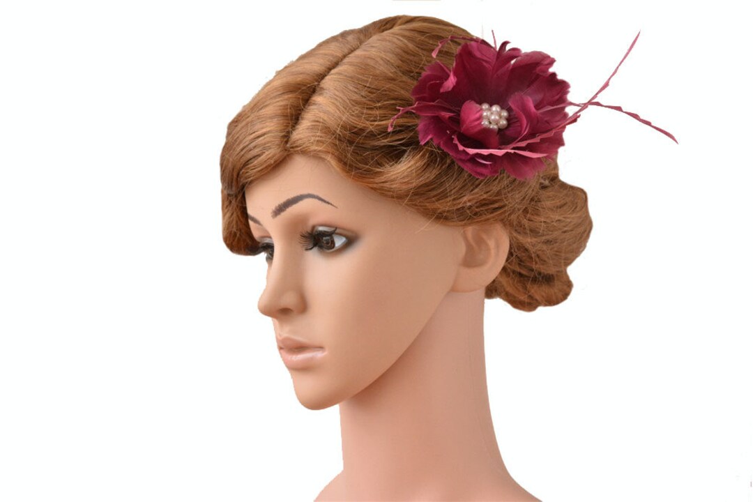 Customized Feather Flower Bouquet Pearly Faux Flowers Millinery Goose ...