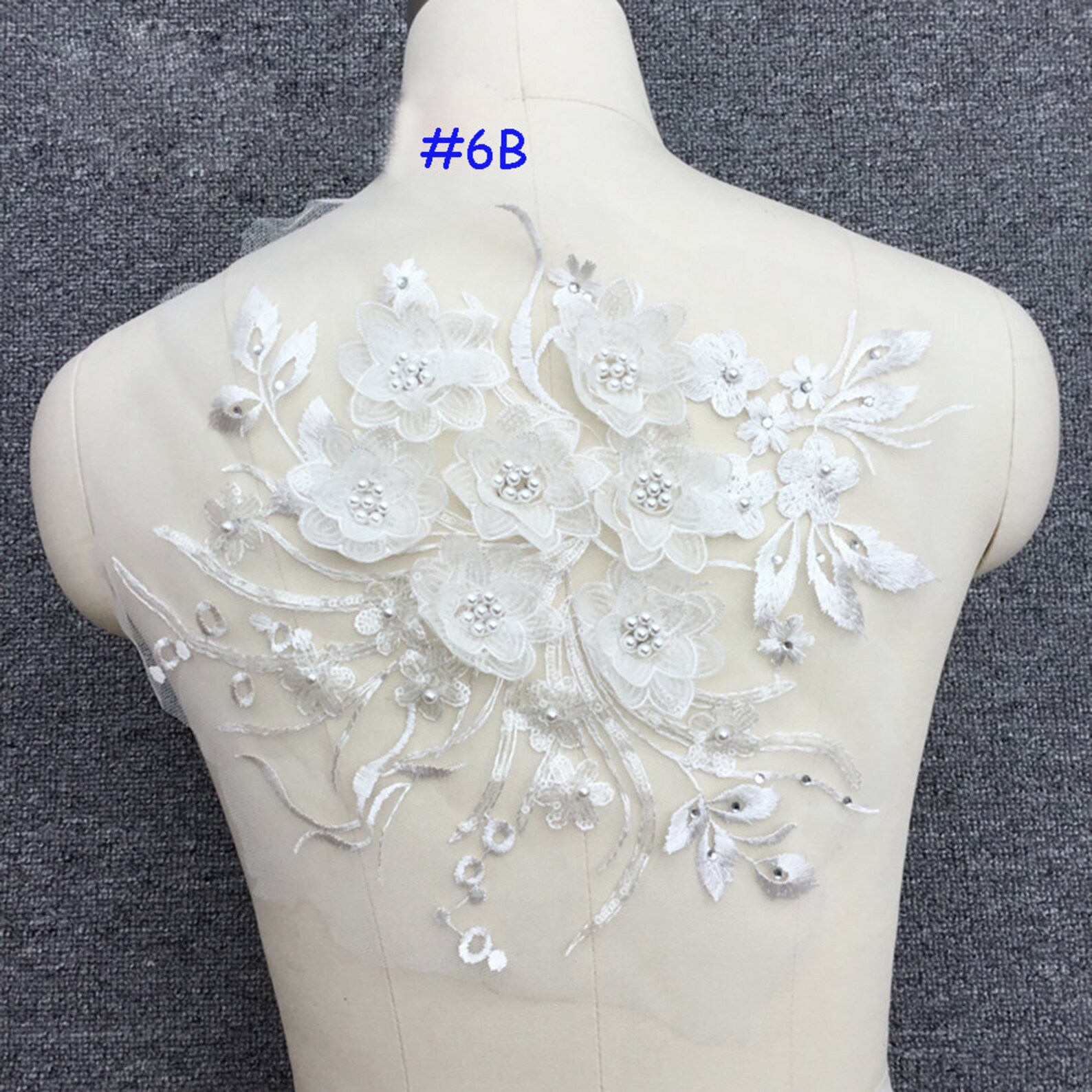 Luxury 3D Floral Embroidery Lace Applique Motif Material Lace - Etsy