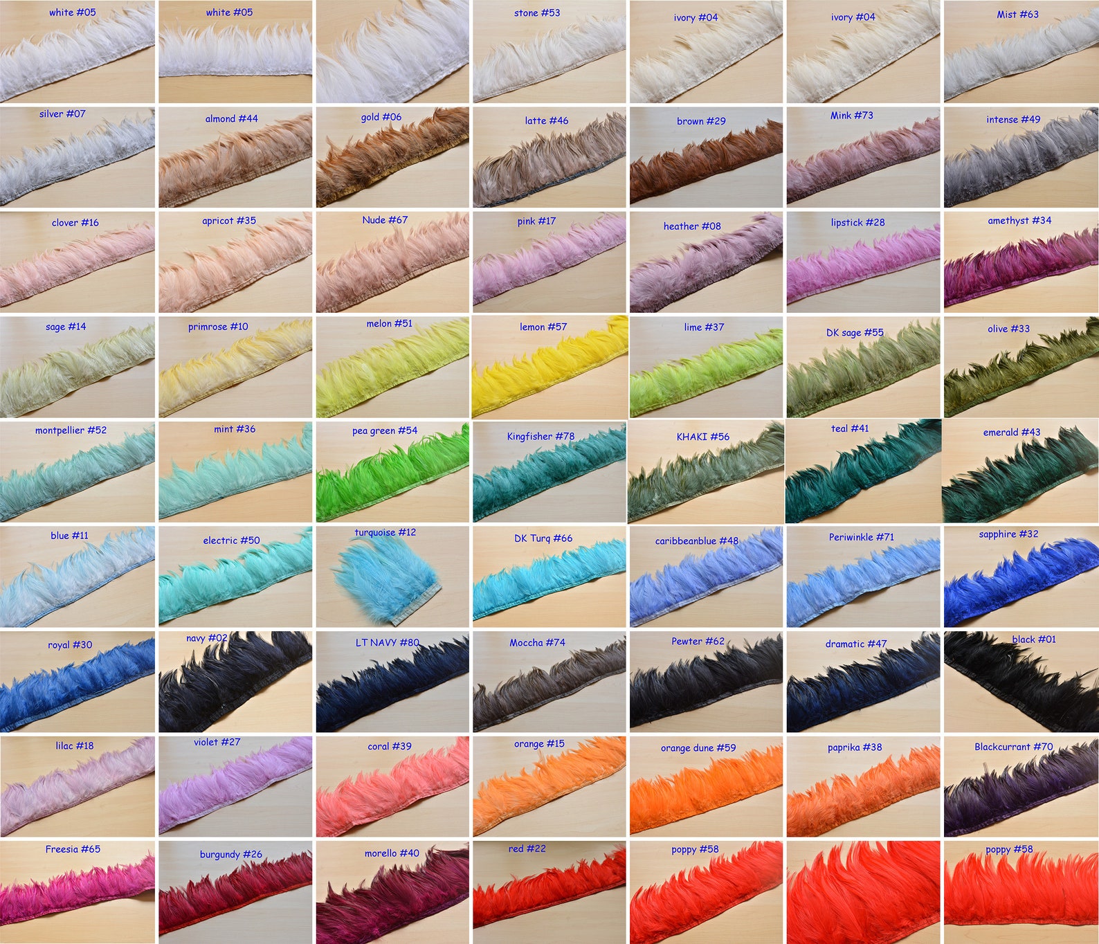 80 Colors Dyed Rooster Hackle Feather Feathers Plume Fringe - Etsy