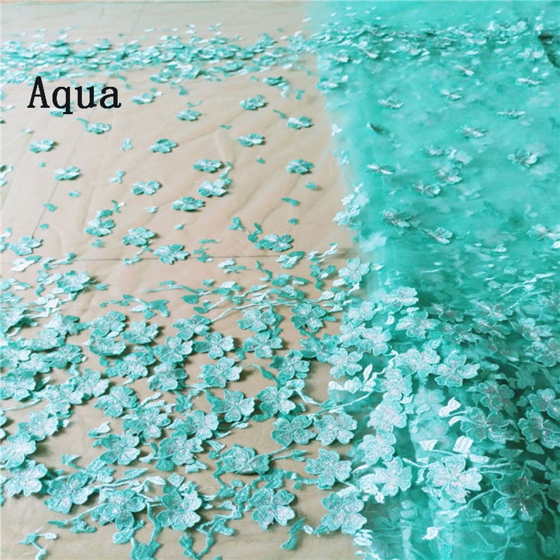 Multi Color Elegant Embroidery Lace Fabric Mesh Materials 3D | Etsy