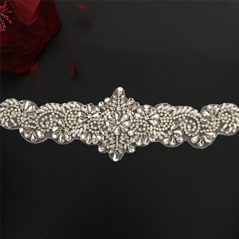 Rhinestone Applique Diamante Appliques Bridal Sash Belt Glue | Etsy