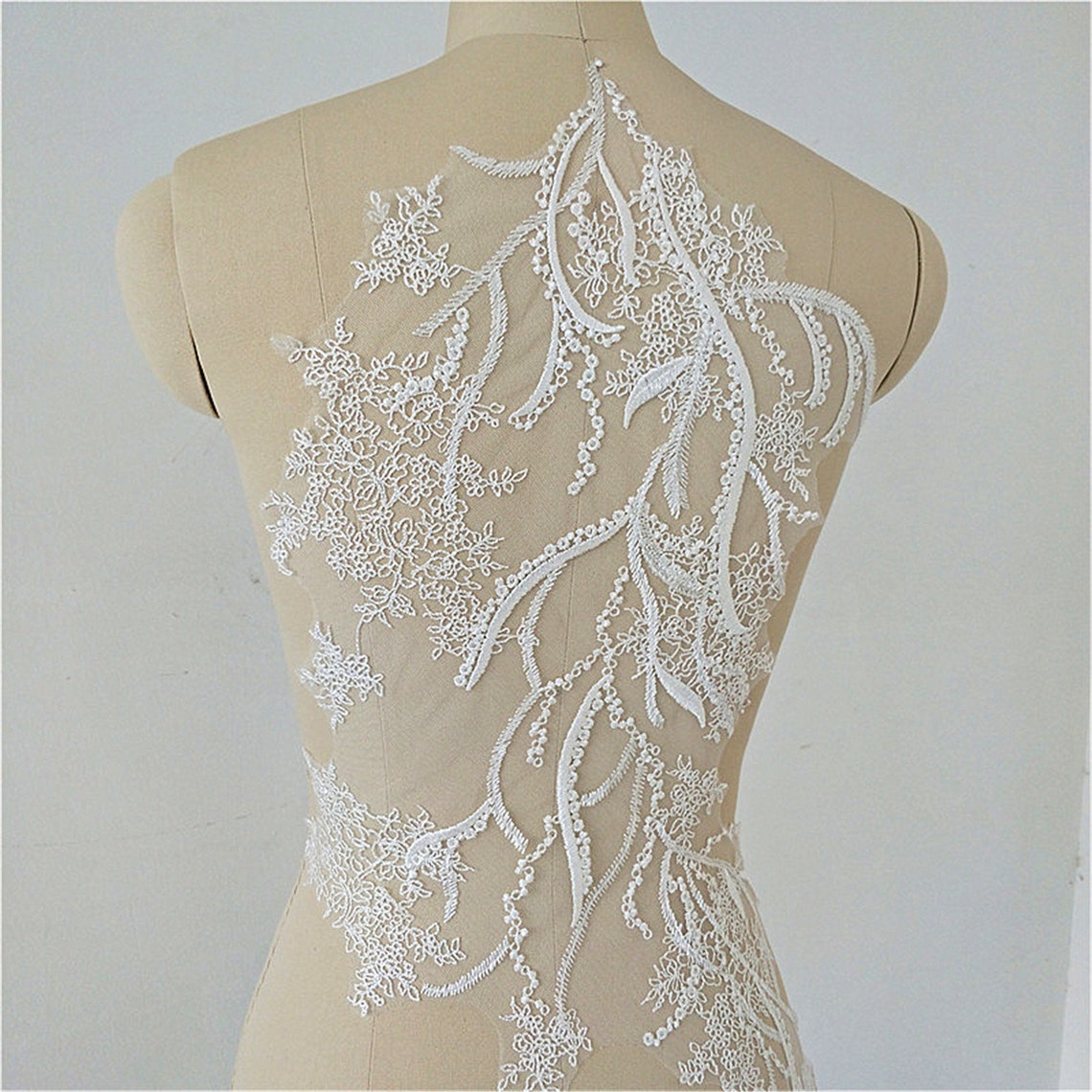 Bodice Lace Appliques Floral Embroidery Lace Patch Sewing on Evening ...