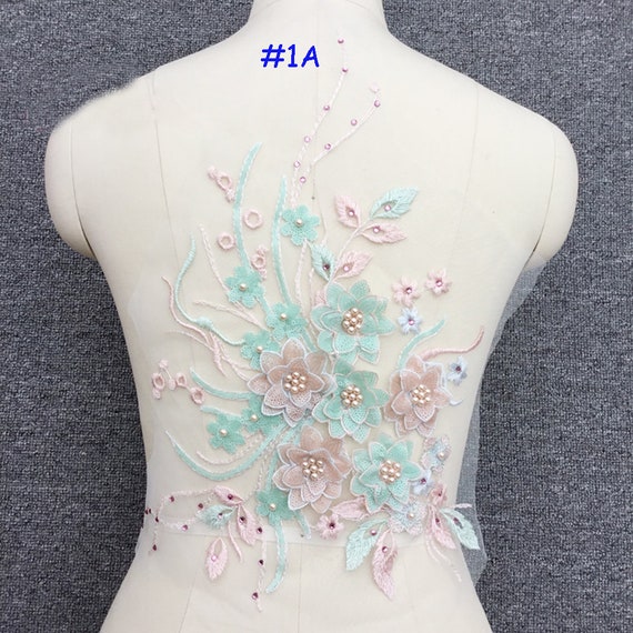 Luxury 3D Floral Embroidery Lace Applique Motif Material Lace - Etsy