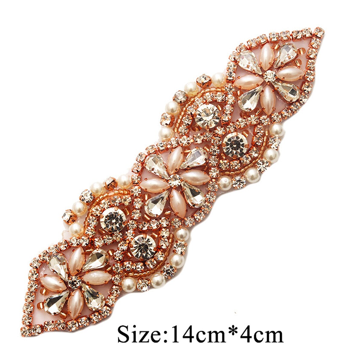 Shinny Bridal Belt Pearl Rhinestone Applique Wedding Belt | Etsy