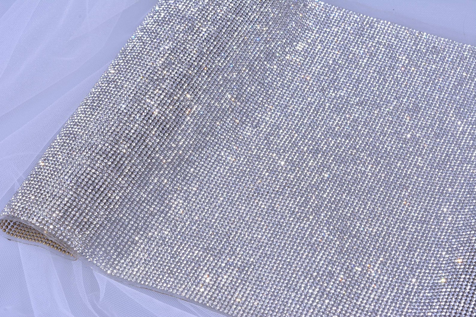 Sparkling Rhinestone Sheet Diamante Wrap Ribbon Crystal Mesh | Etsy