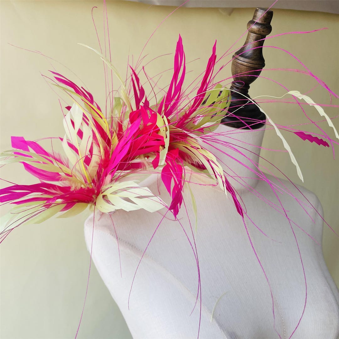 Natural Goose Feather Flower Mount Bouquet Dyed Faux Flowers Stripped ...