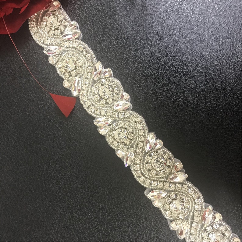 Long Size Shiny Rhinestone Bridal Rhinestone Chain Trim - Etsy