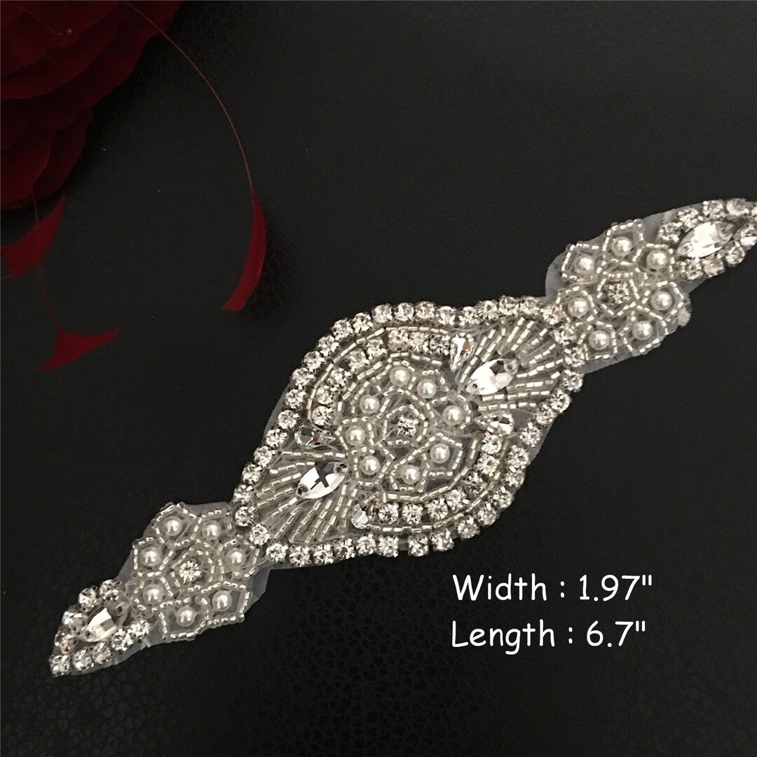 Gorgeous Crystal Rhinestone Applique Diamante Appliques Bridal Sash ...