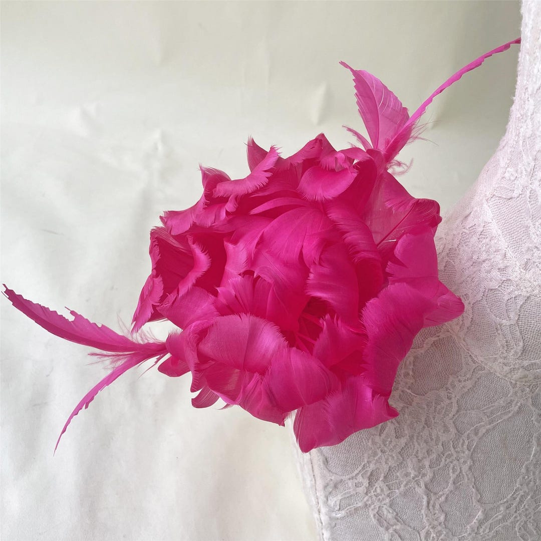 Customized Color Handmade Feather Mount Goose Feathers Flower Millinery ...