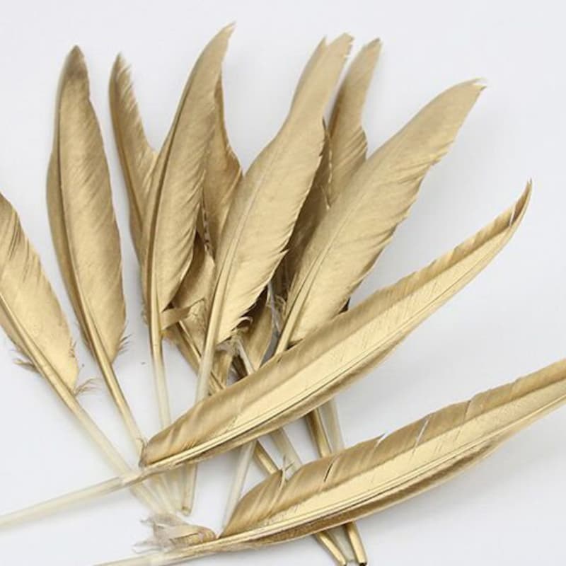 Gold Dipped Feathers - Etsy