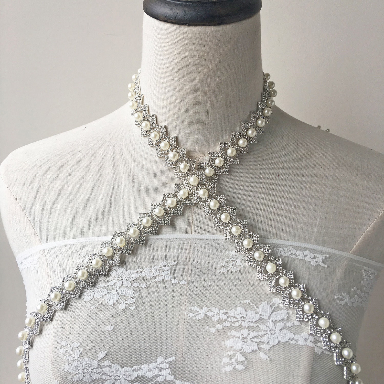 Wedding Rhinestones Trim Diamante Pearl Trims Appliques for - Etsy