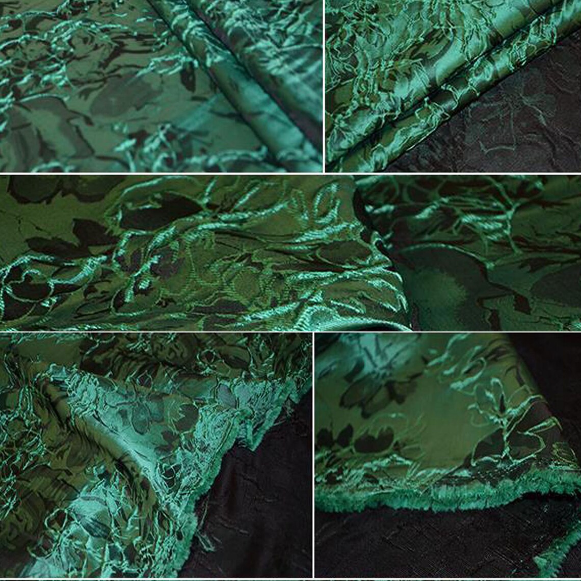 Green Emboss Jacquard Fabric Polyeter Brocade Damask for Haute - Etsy