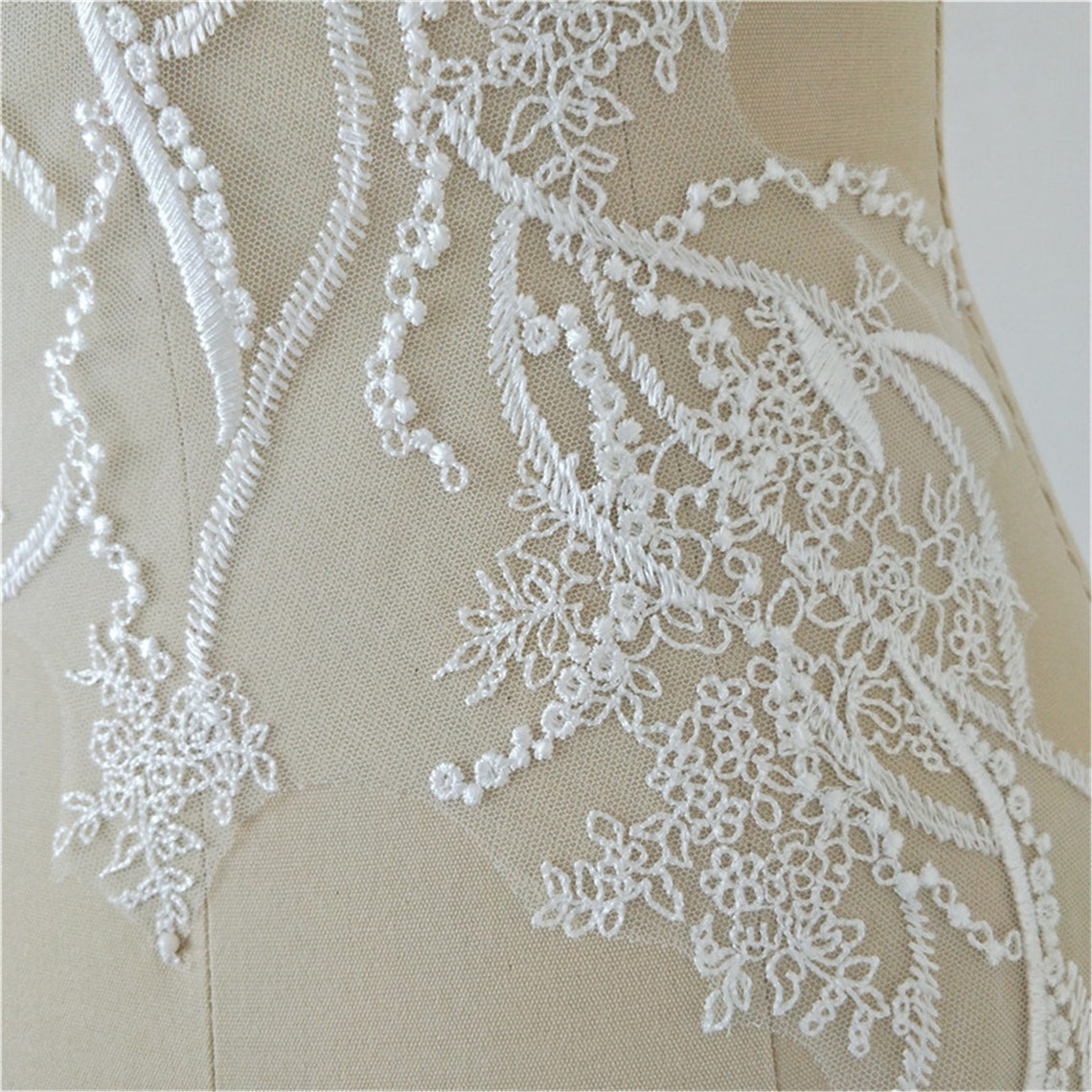 Bodice Lace Appliques Floral Embroidery Lace Patch Sewing on Evening ...