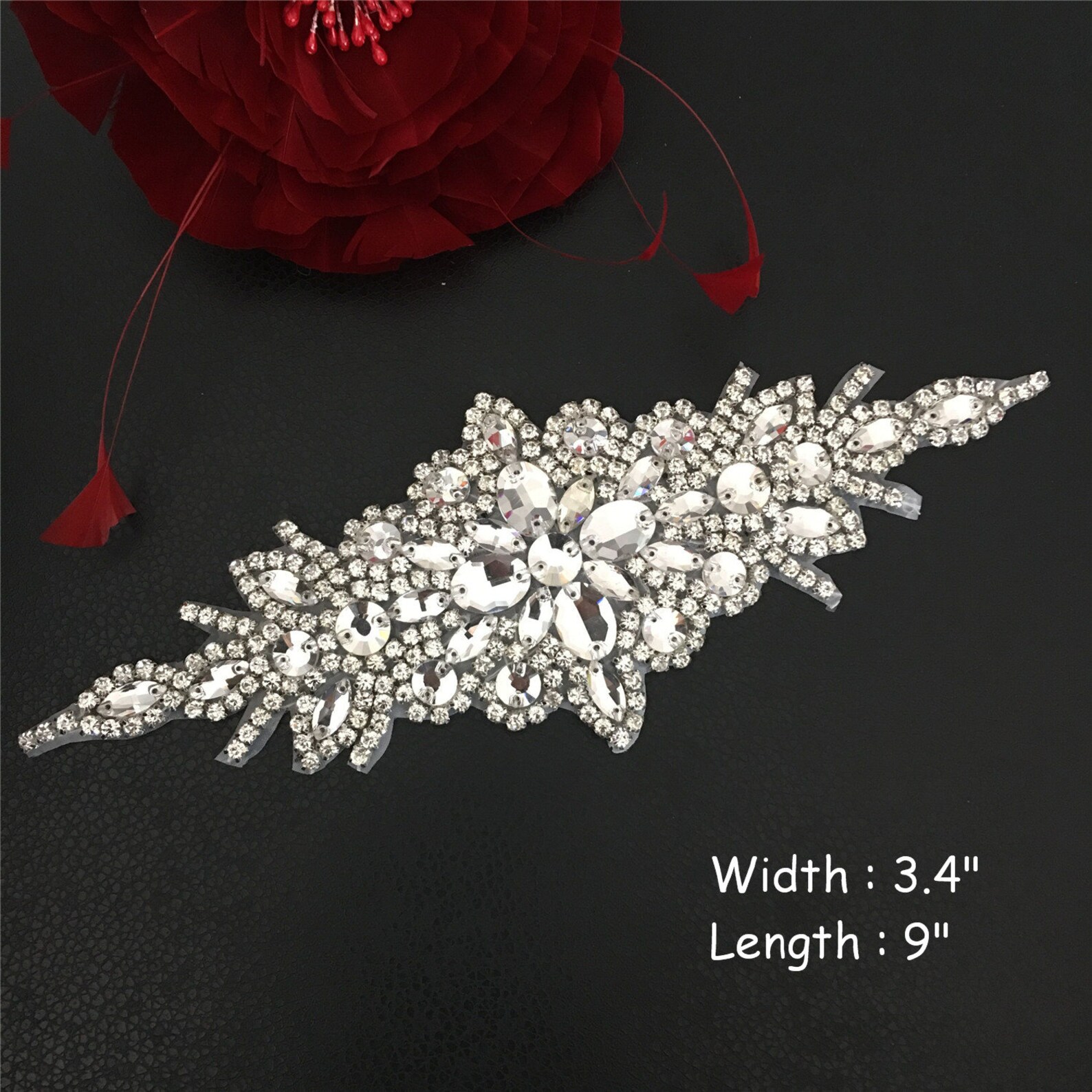 Exclusive Bridal Rhinestone Applique Diamante Appliques Sash - Etsy