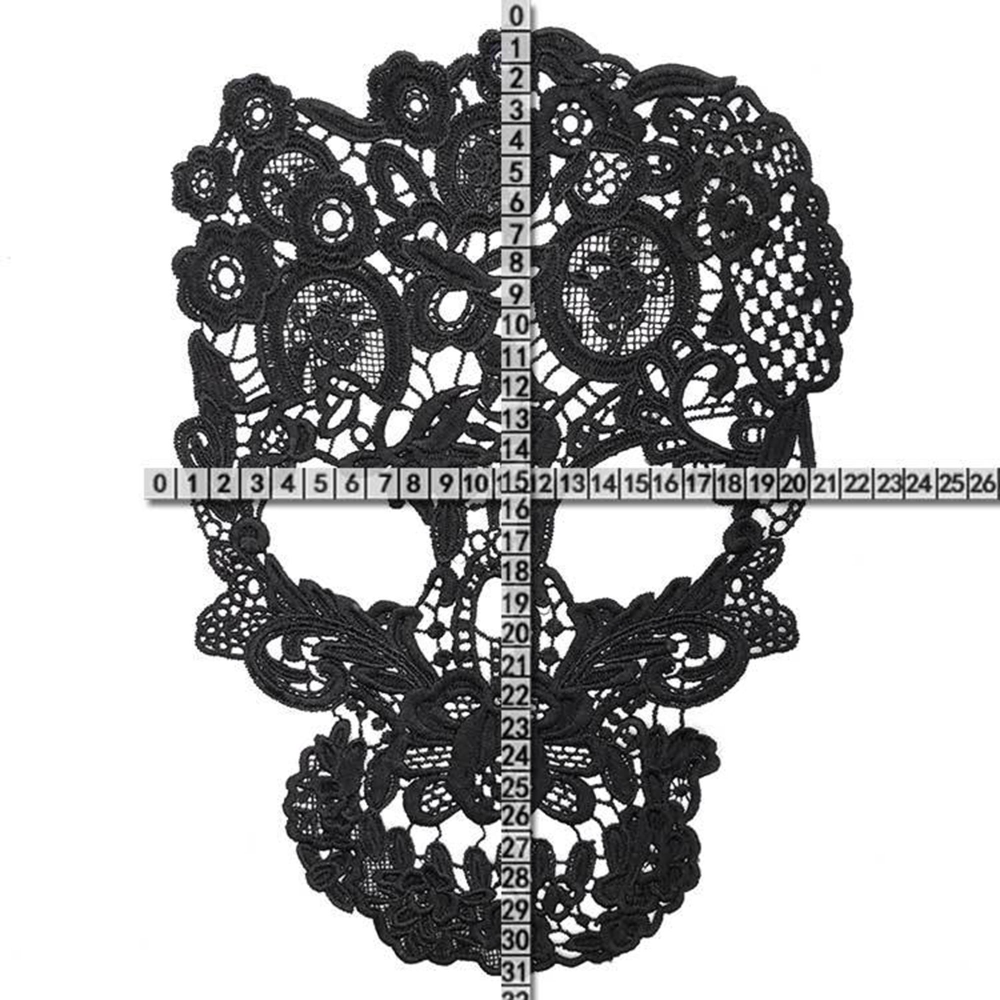Skull Lace Appliques Guipure Embroidery Skeleton Lace Applique | Etsy