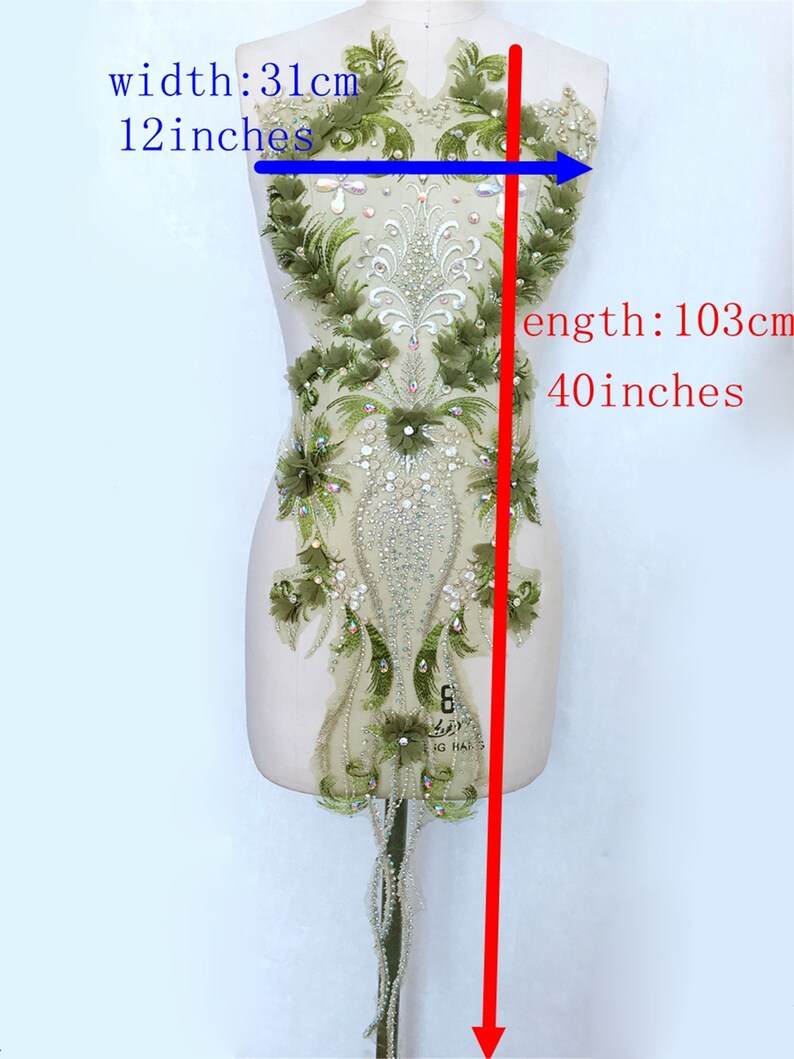 3D Flower Bodice Lace Applique Motif Diamante Rhinestone Lace | Etsy