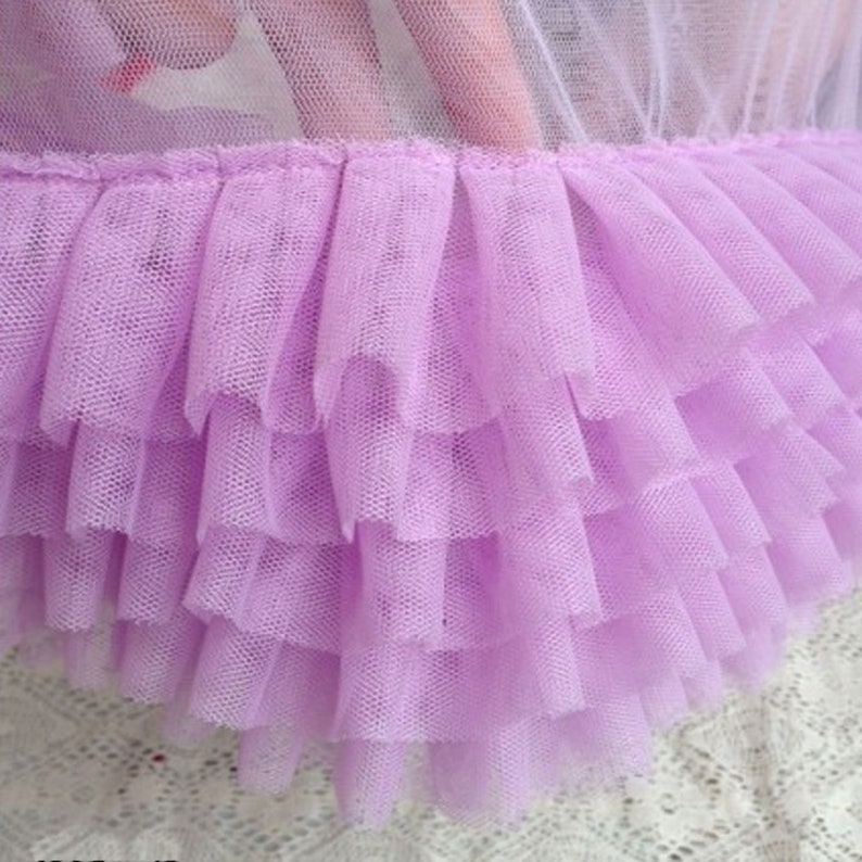 5 Layers Pleated Tulle Lace Trims Ruffled Mesh Trimmings for Wedding ...