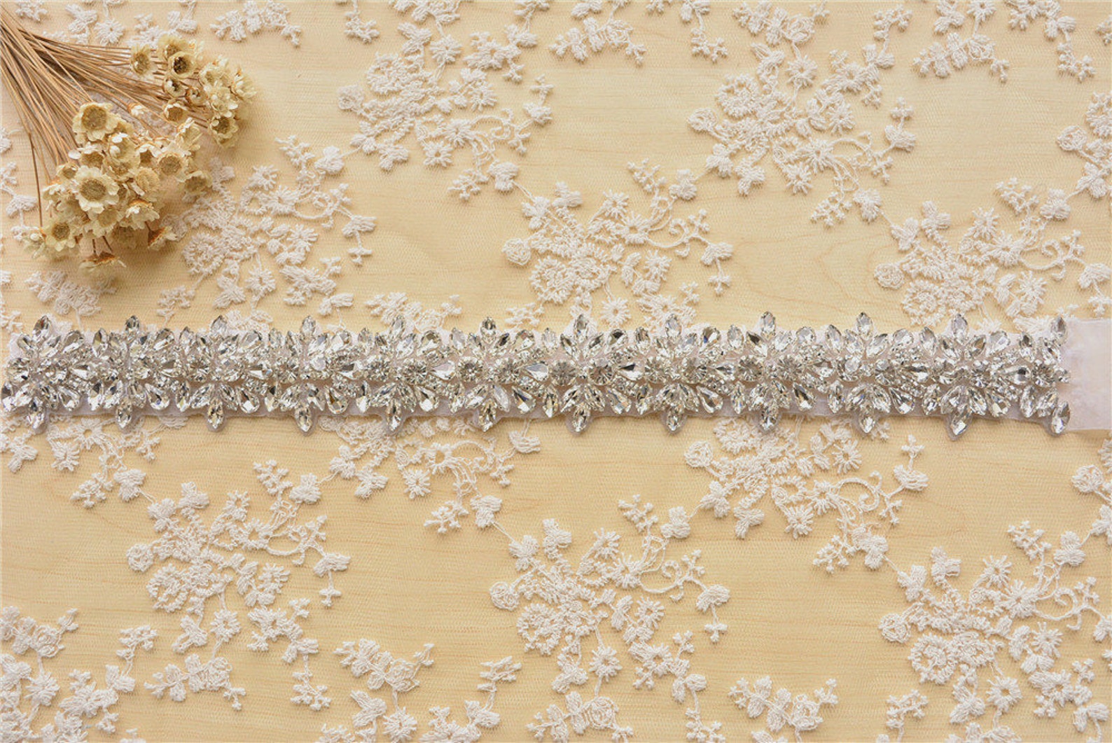 Shiny Rhinestone Applique Bridal Rhinestone Chain Trim - Etsy