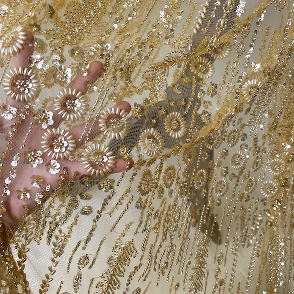 Gold Lace Fabric - Etsy