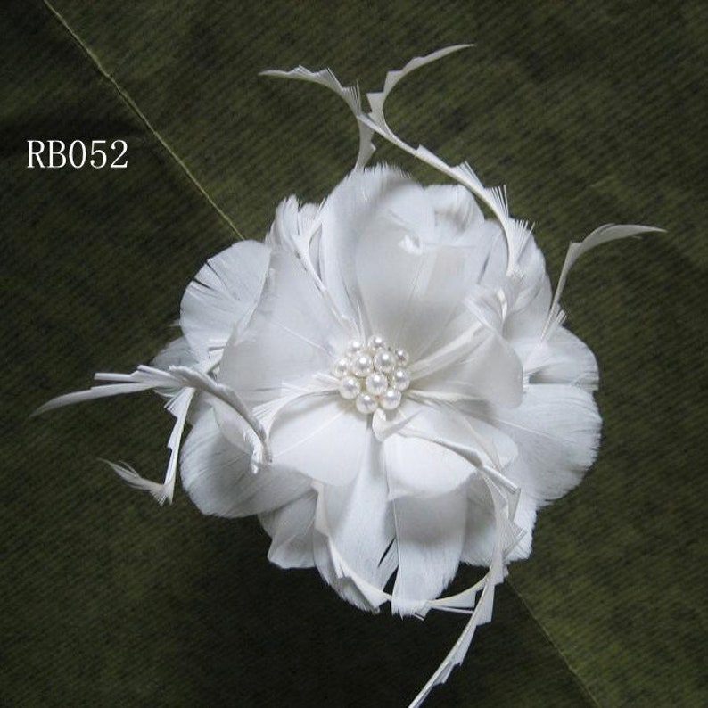 Customized Feather Flower Bouquet Pearly Faux Flowers | Etsy