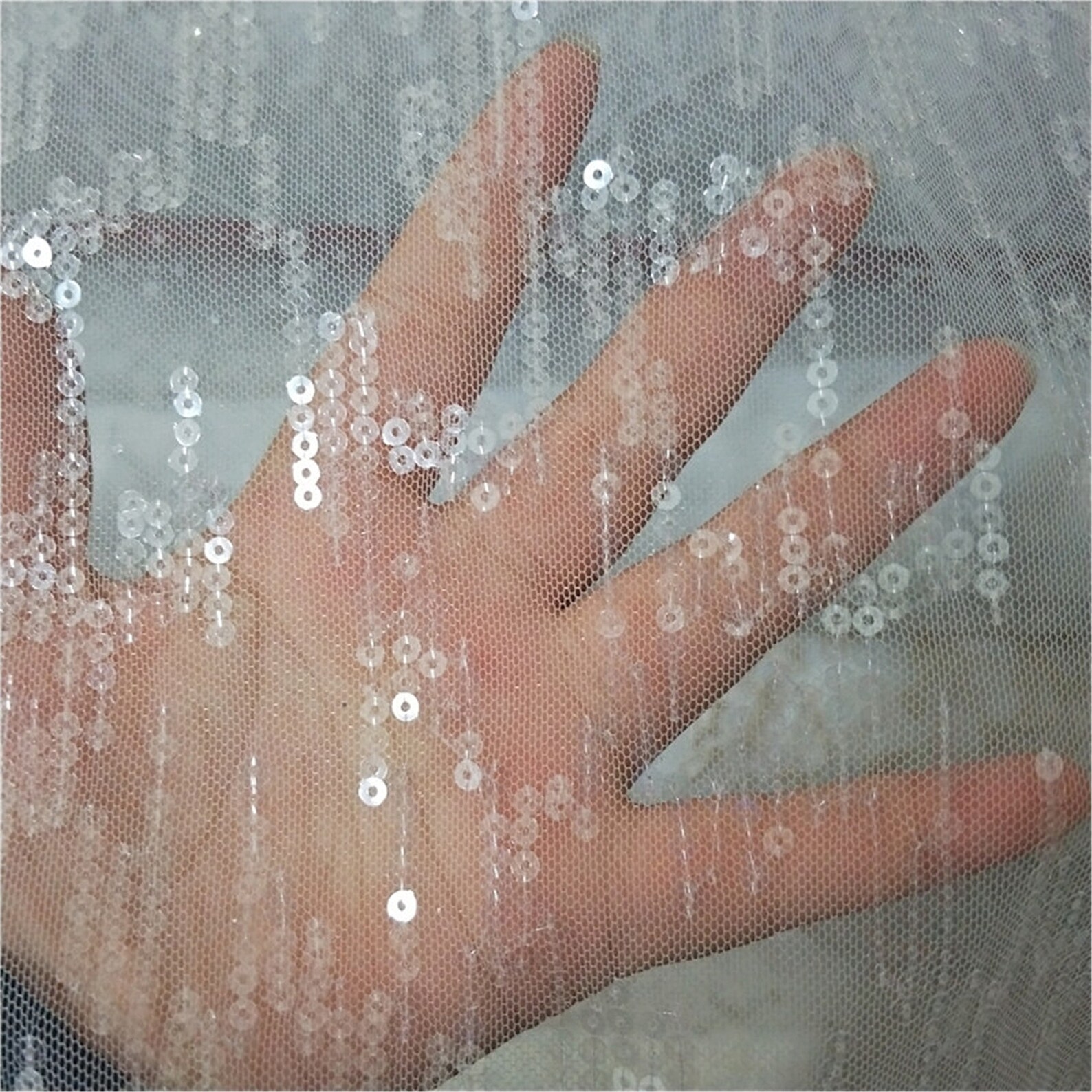 Off White Sequin Lace Fabric Mesh Materials Trims DIY Wedding - Etsy