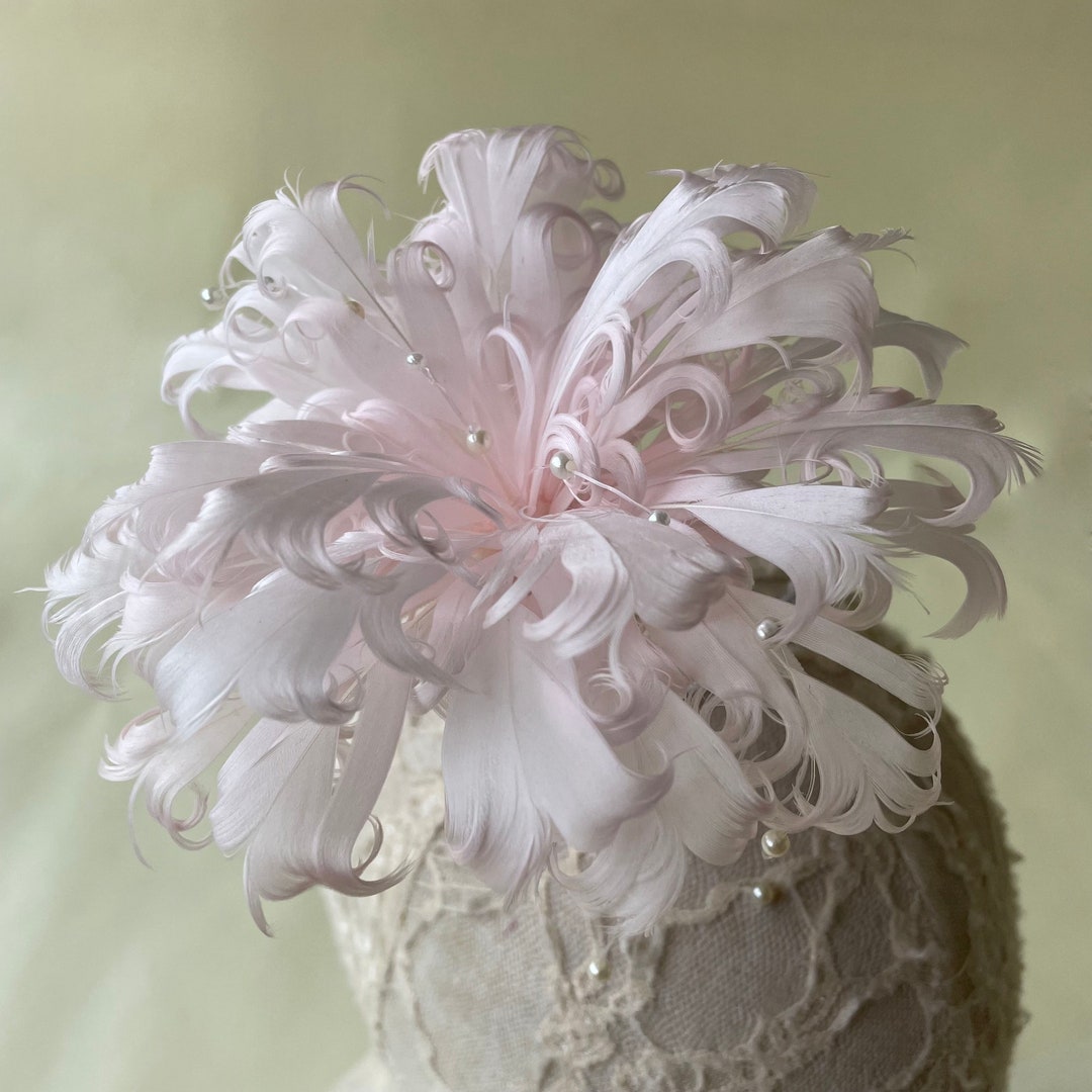 Pink Customized Feather Flower Bouquet Pearly Faux Flowers Mount ...