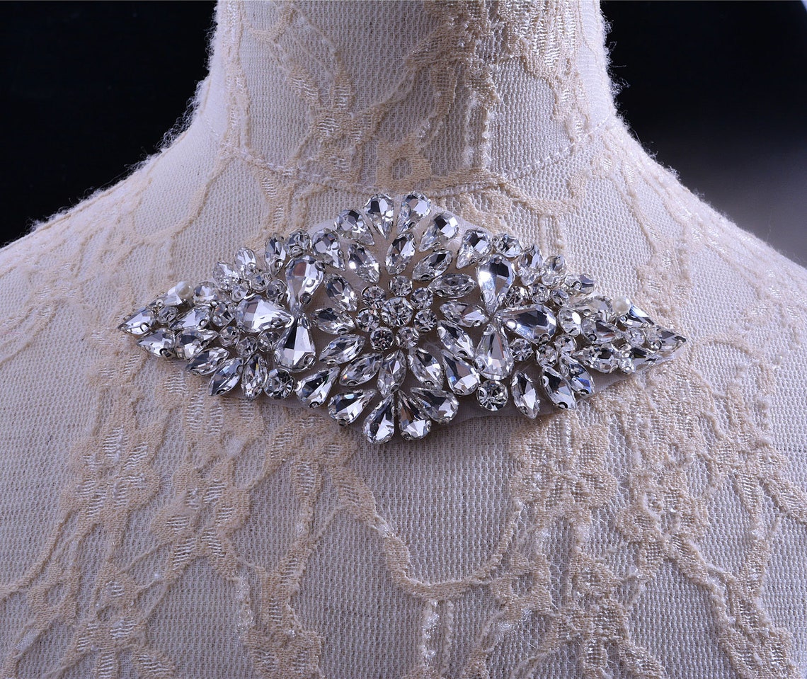Bling Silver Crystal Rhinestone Applique Diamante Appliques - Etsy