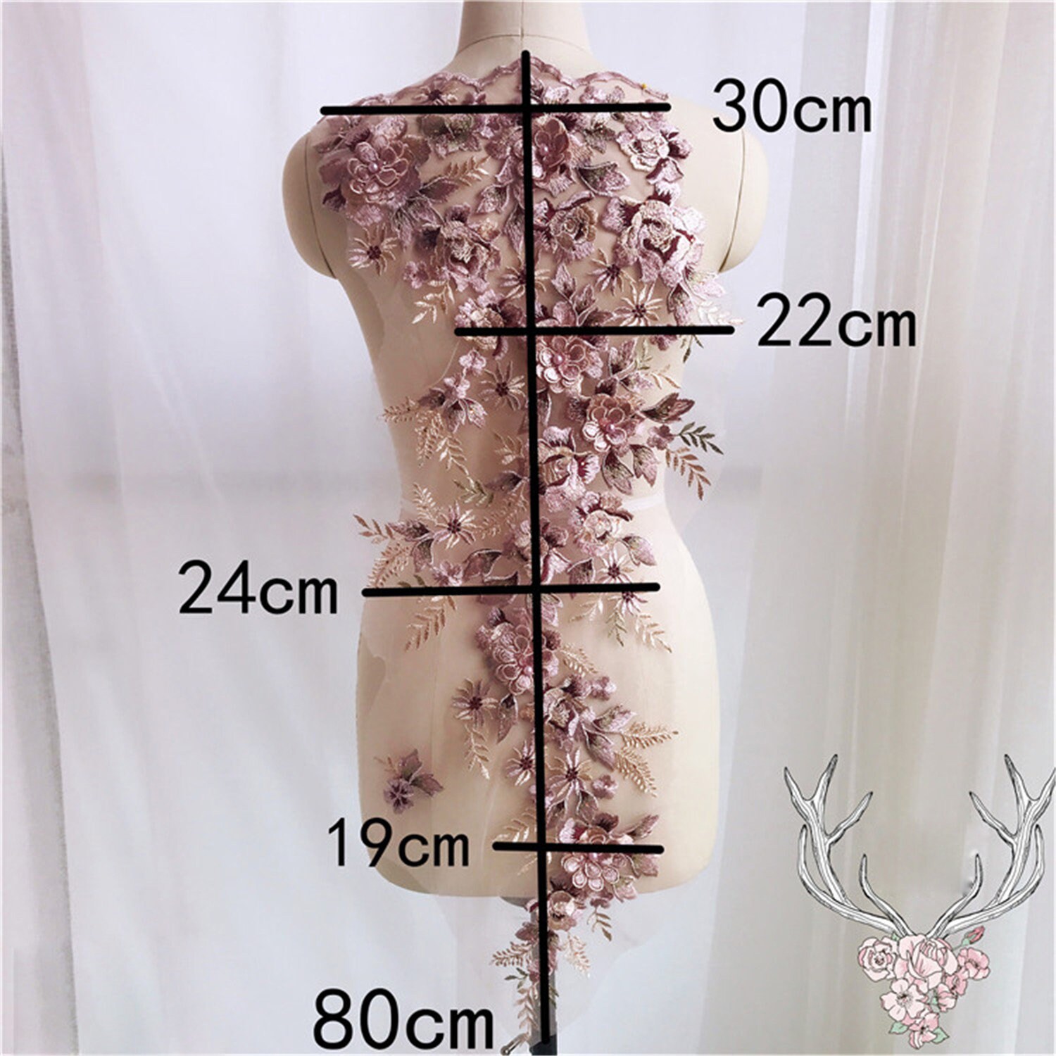6 Color Vintage Blossom Flower Lace Applique Super Long Lace - Etsy