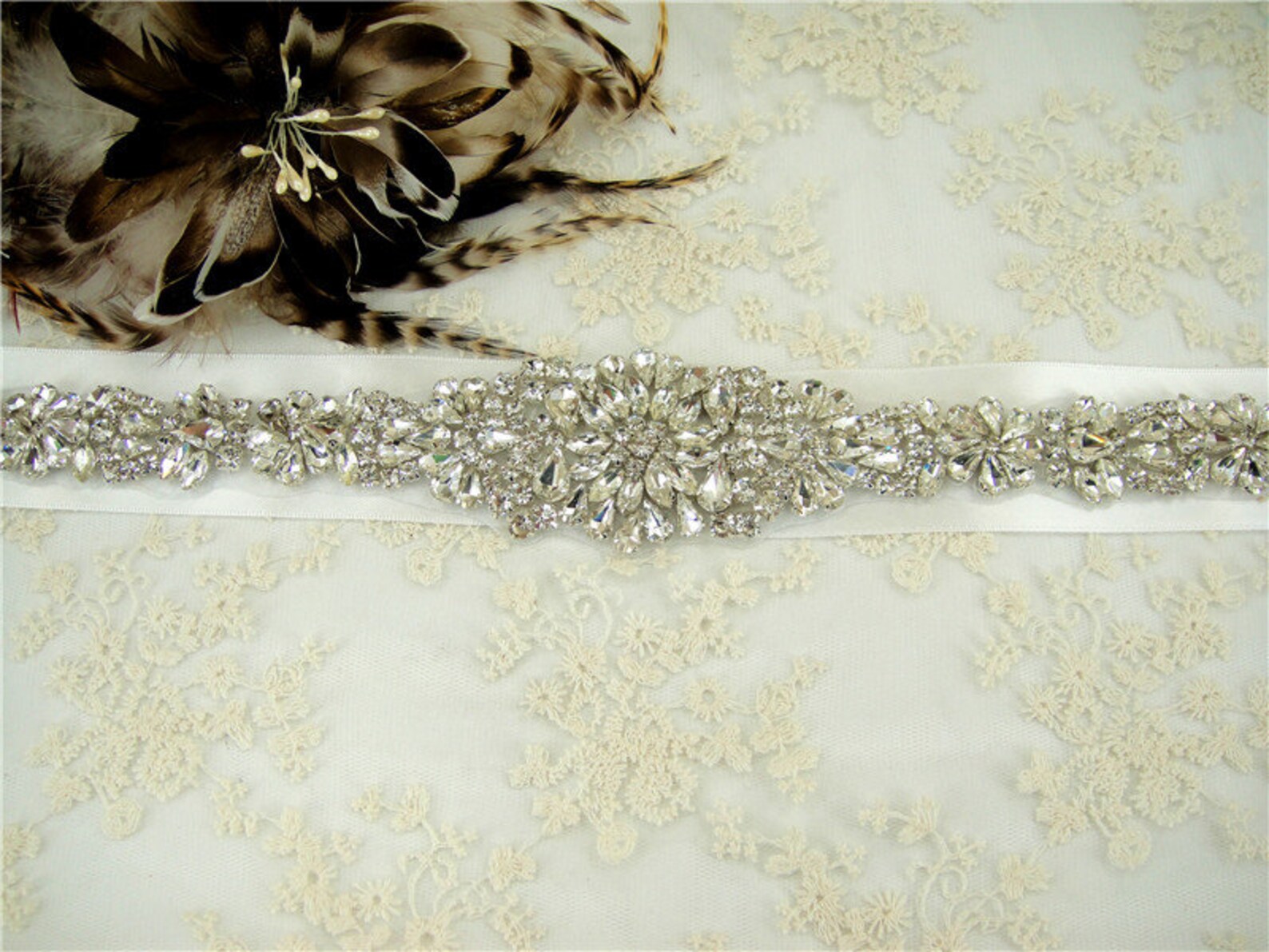 Crystal Rhinestone Applique Diamante Appliques Bridal Sash - Etsy