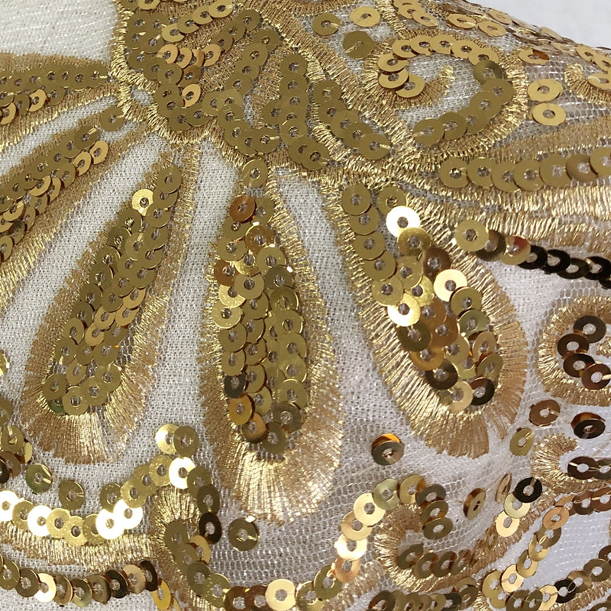 Shiny Gold Lace Applique With Sequin Flower Lace Patch Sewing - Etsy