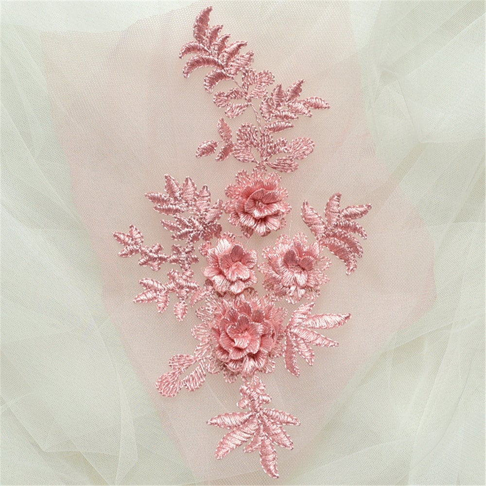 21 Colors Floral Lace Applique 3D Embroidery Flower Lace Patch - Etsy